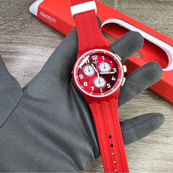 Swatch | Accessories | New Swatch Spremuta Men Red And White Silicone ...